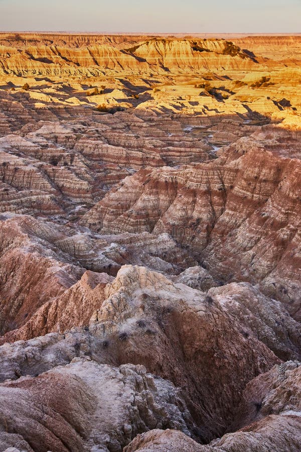 Erosion Formations of Badlands during Sunrise Stock Photo - Image of ...