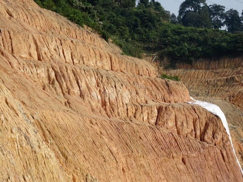 Erosion at Ground and Slopes is Caused by Rainfall. Stock Image - Image ...