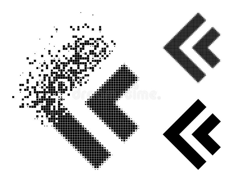 Erosion and Halftone Pixelated Shift Left Icon Stock Vector ...