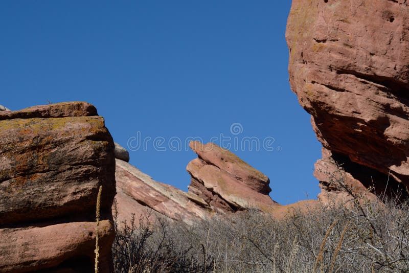 Erosion of Red Rocks stock image. Image of brush, erosion - 62763787