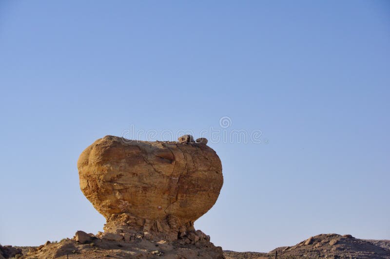 Boulder Balanced on Edge Over Sandstone Cliff Stock Image - Image of ...