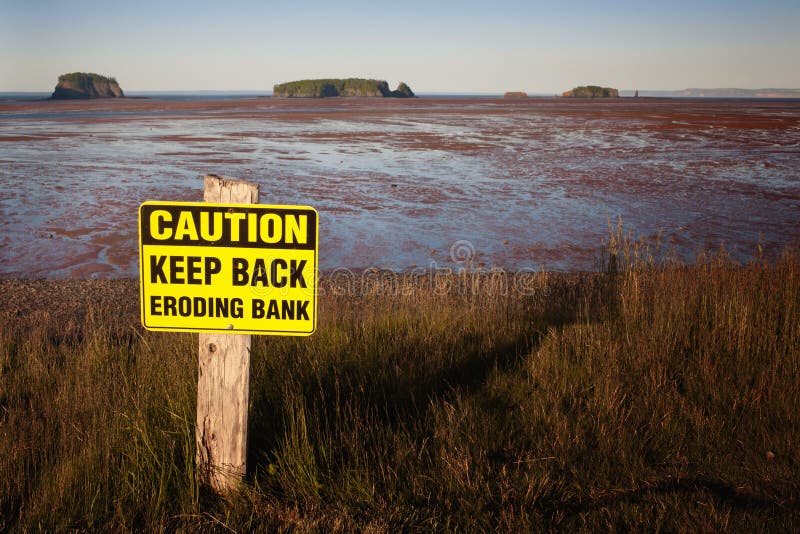 Erosion Warning Sign stock image. Image of stay, sign - 124701835