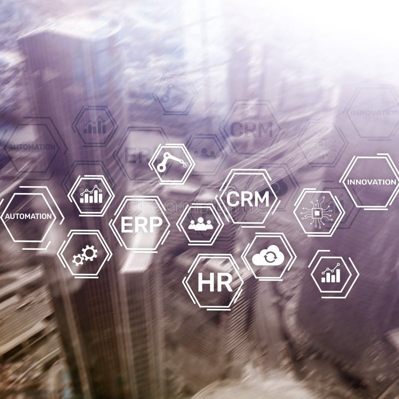 ERP, Business Innovation Concept on Blurred Background Stock ...