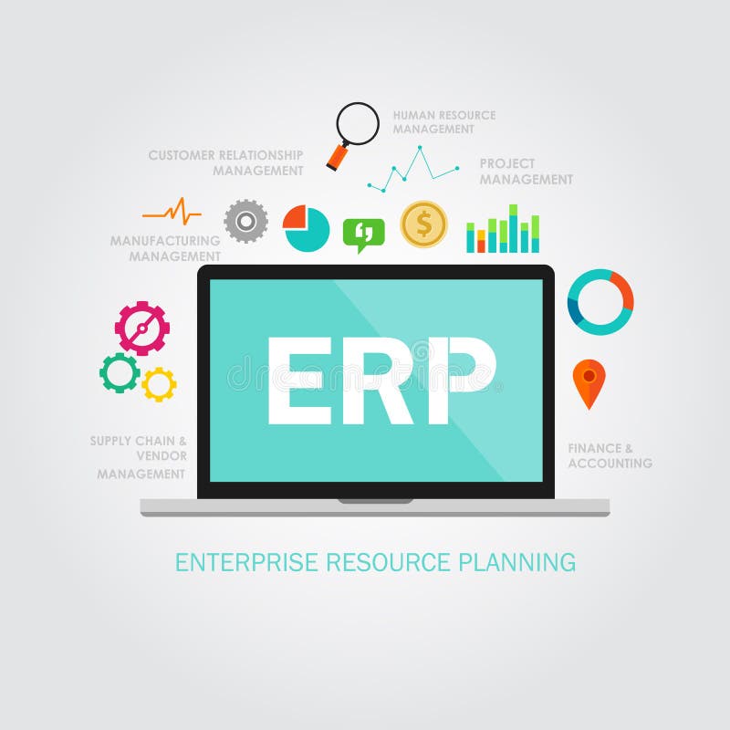 Enterprise Resource Planning Infographics Stock Vector - Illustration ...