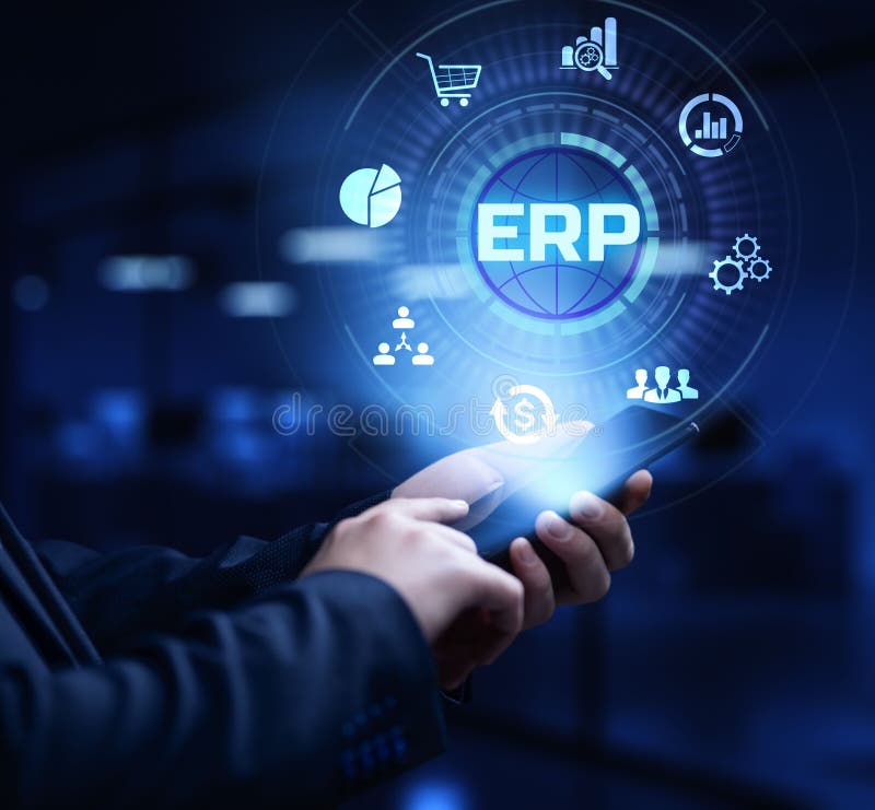 ERP Enterprise Resource Planning Business Internet Technology Concept ...