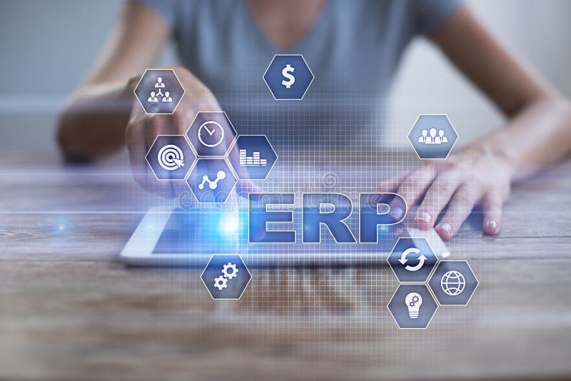 ERP - Enterprise Resource Planning Corporate System Concept on Virtual ...