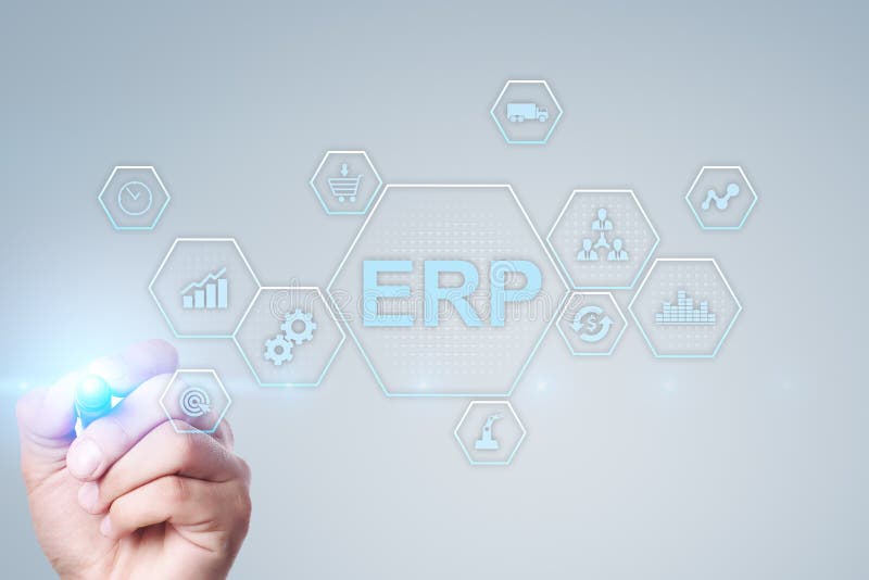 ERP - Enterprise Resource Planning Corporate System Concept on Virtual ...