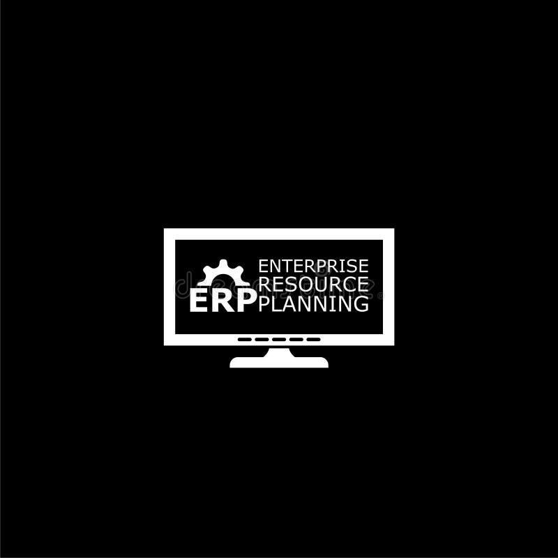 ERP, Enterprise Resource Planning Icon Isolated on Dark Background ... ERP, Enterprise Resource Planning Icon Isolated on Dark Background ...