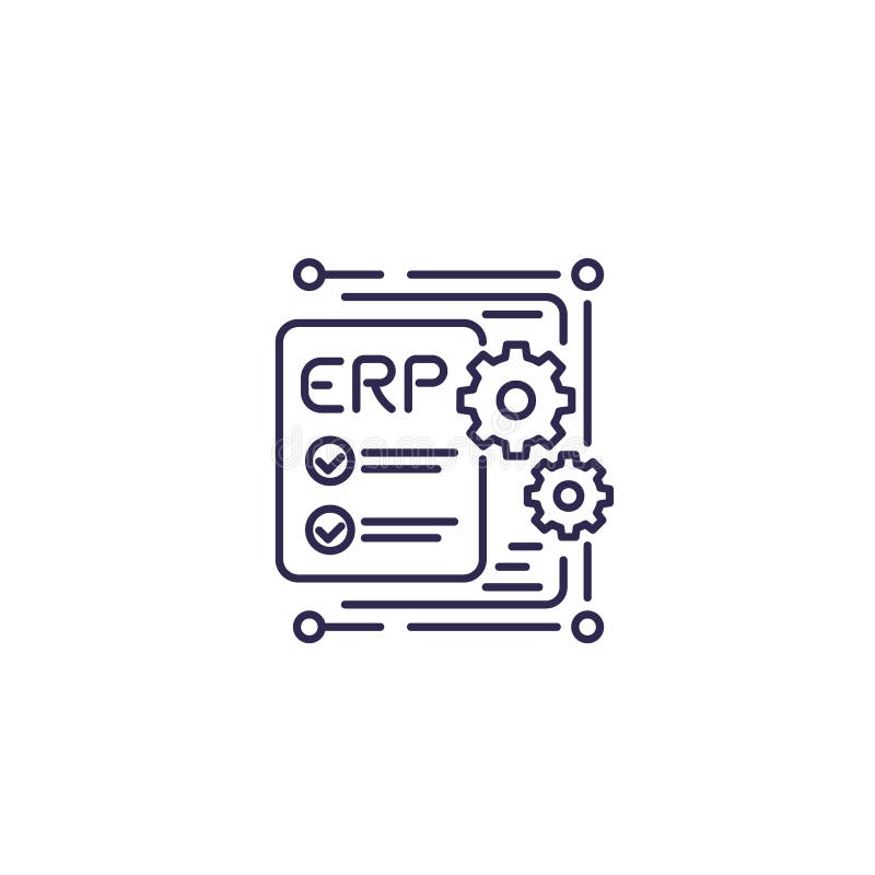 ERP, Enterprise Resource Planning Icon, Line Stock Vector ...