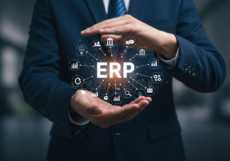 Erp Enterprise Resource Planning System Software Business Management Automation Technology ...