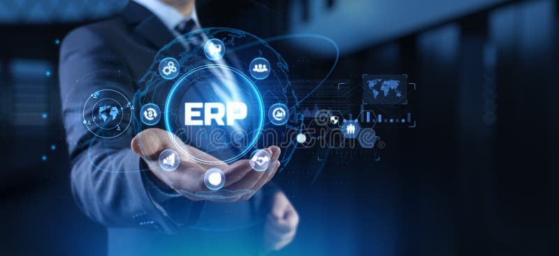 ERP Enterprise Resources Planning Software System Business Technology ...