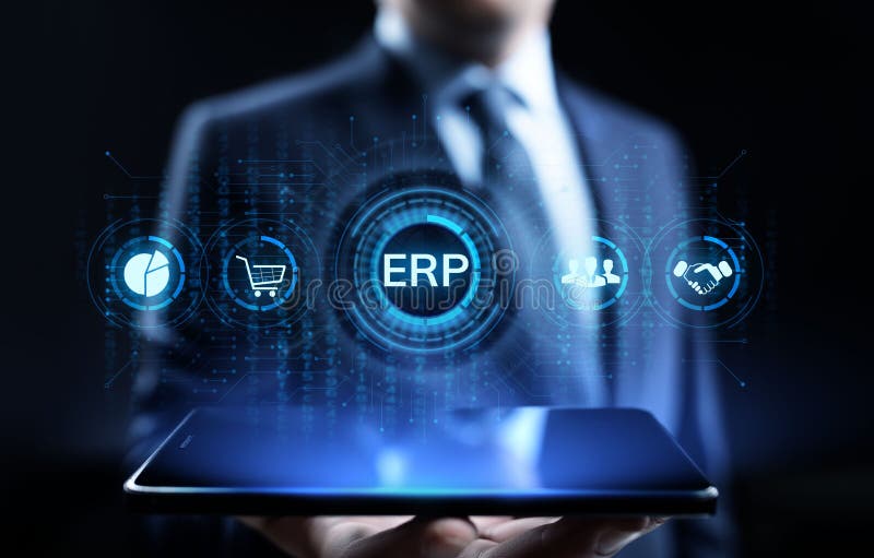 ERP Enterprise Resources Planning System Software Business Technology ...