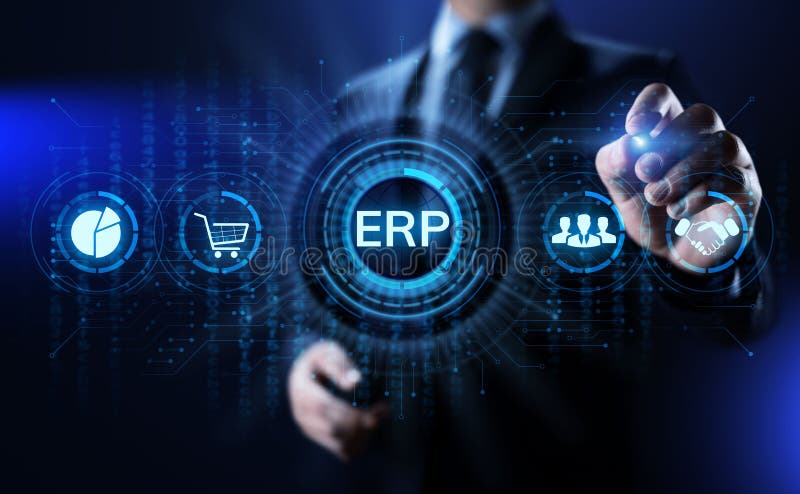 ERP Enterprise Resources Planning System Software Business Technology ...