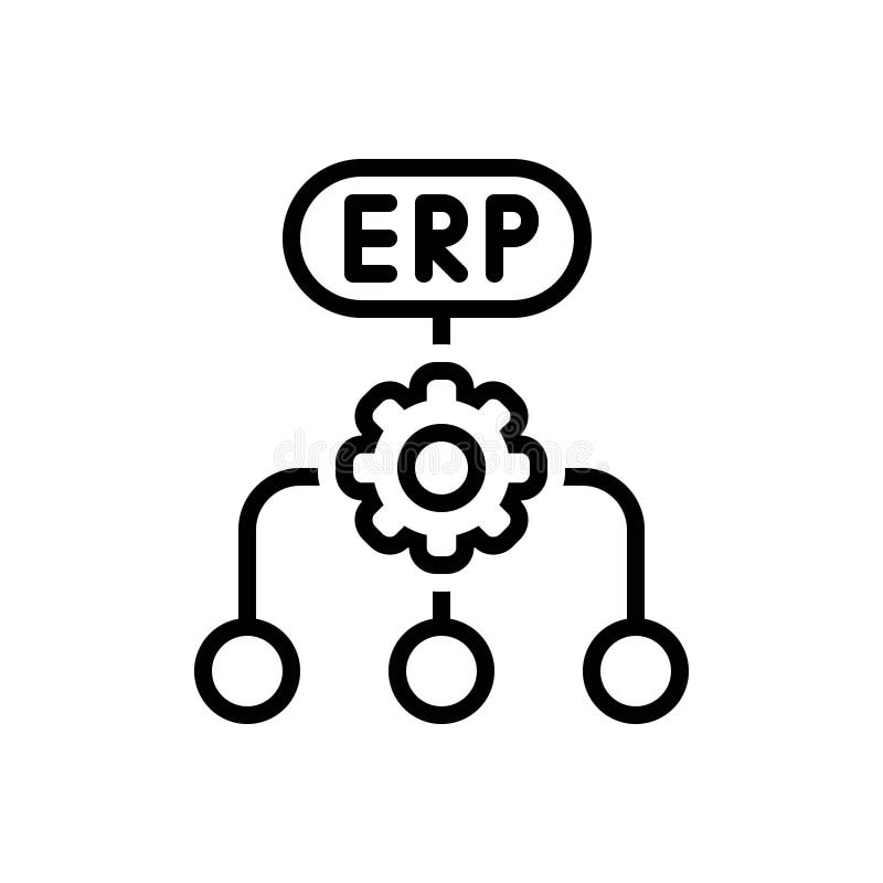 Black Line Icon for Erp, Software and Enterprise Stock Vector ...