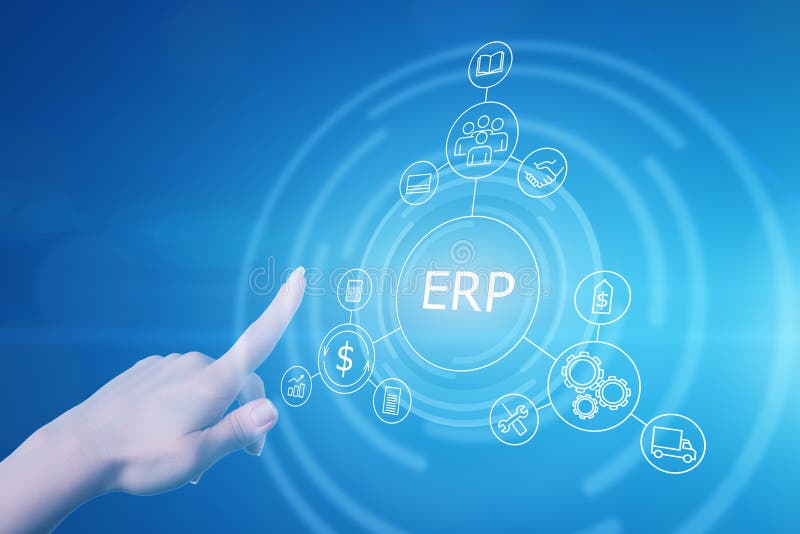 Erp Icons with System Software for Planning Business and Project ...