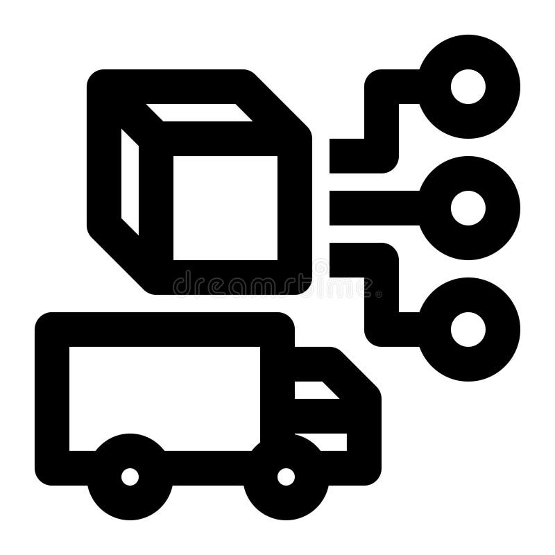 ERP Logistics Outline Icon stock vector. Illustration of planning ...