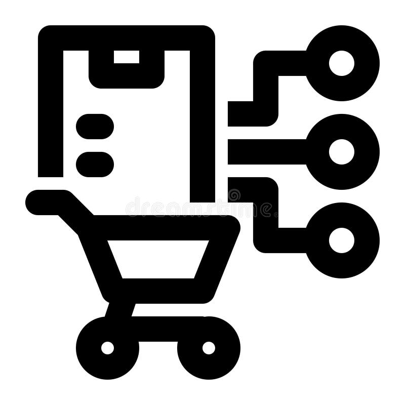 SCM Supply Chain Management Outline Icon Stock Vector - Illustration of ...