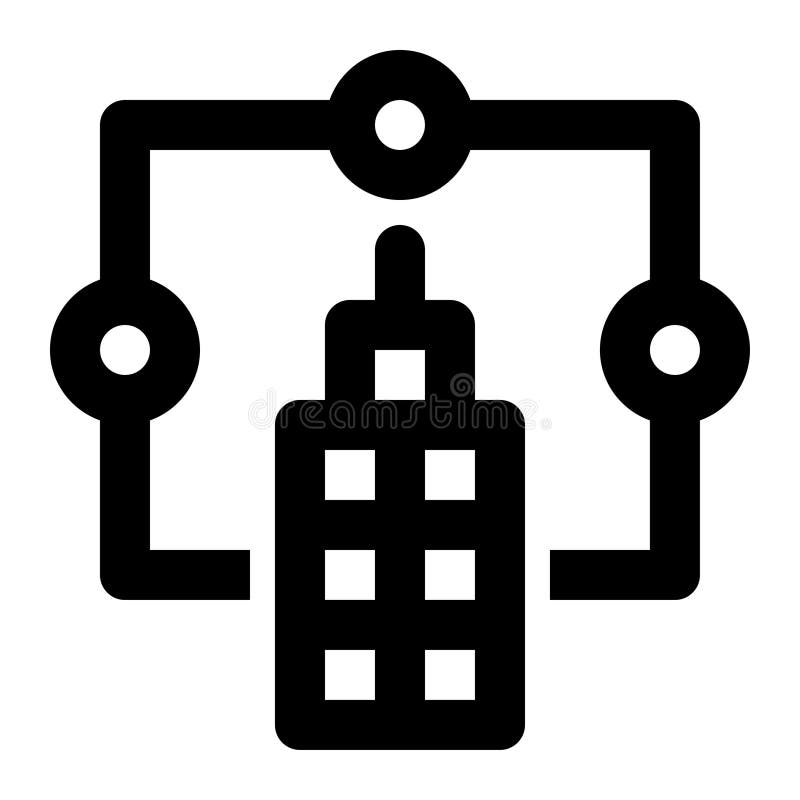 ERP System, Enterprise System Outline Icon Stock Vector - Illustration ...