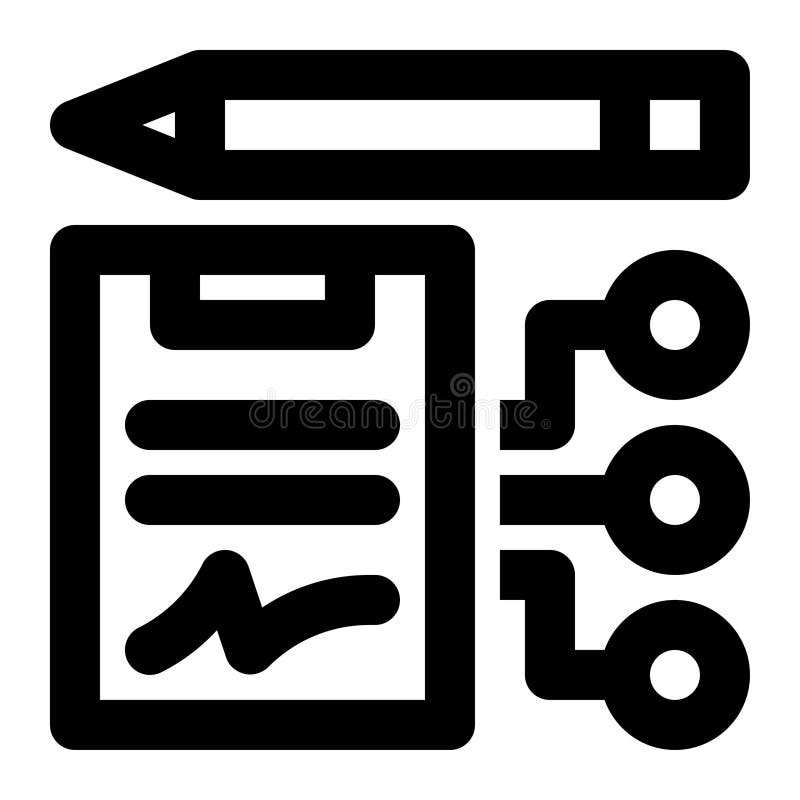 Contract Management, System Outline Icon Stock Vector - Illustration of ...