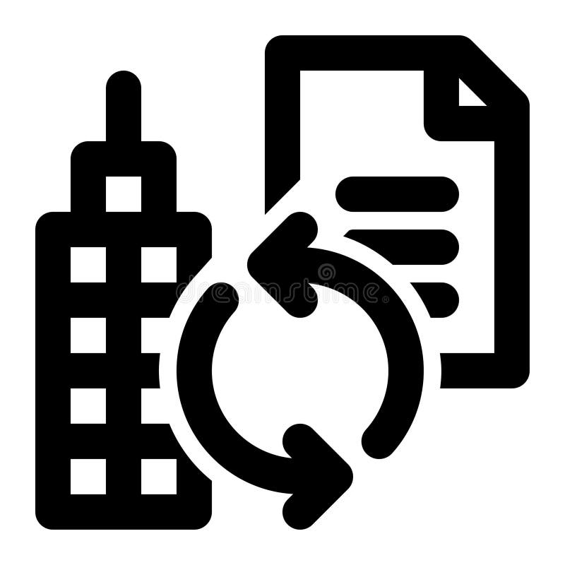 Data Synchronization, ERP Outline Icon Stock Vector - Illustration of ...