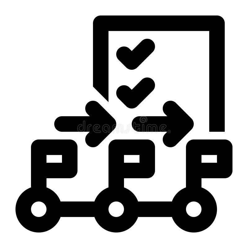 Milestones, Progress Outline Icon Stock Vector - Illustration of ...