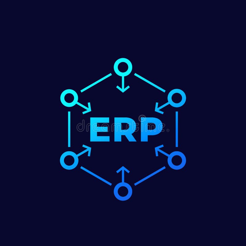 ERP Software Icon, Linear Style Vector Stock Vector - Illustration of ...