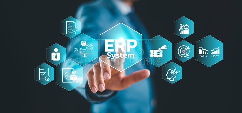 ERP Software System for Business Planning Concept Stock Image - Image ...
