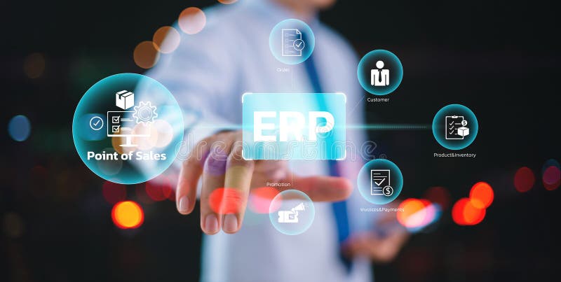ERP Software System for Business Planning Concept Stock Image - Image ...