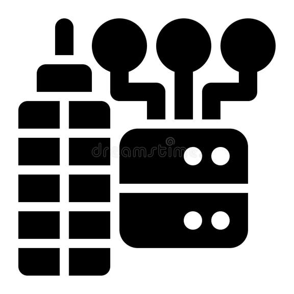 ERP Hardware, ERP Database Glyph Solid Icon Stock Vector - Illustration ...
