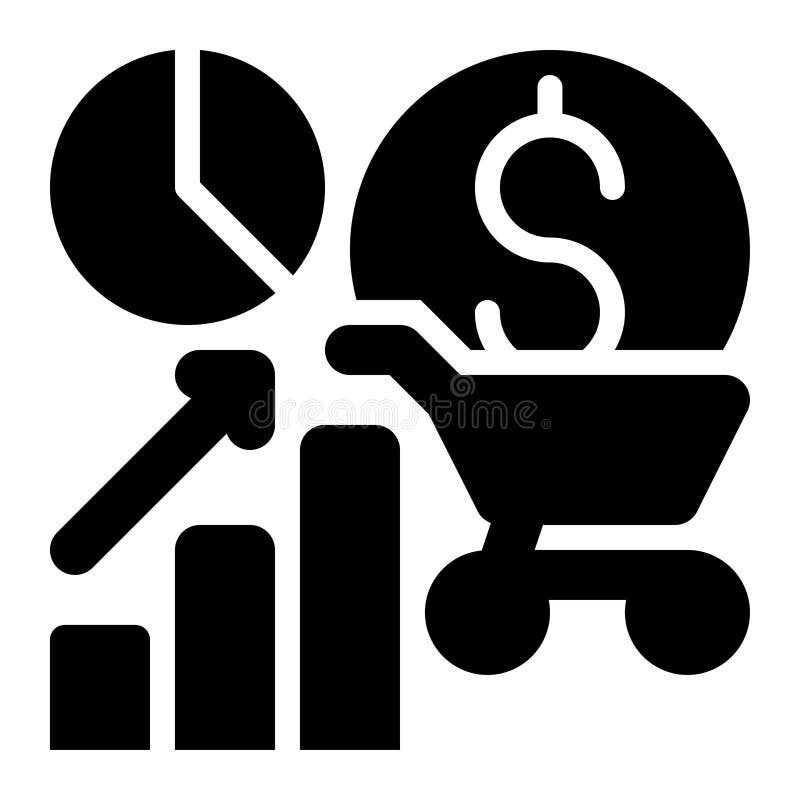Sales Analysis, Sales Report Glyph Solid Icon Stock Vector ...