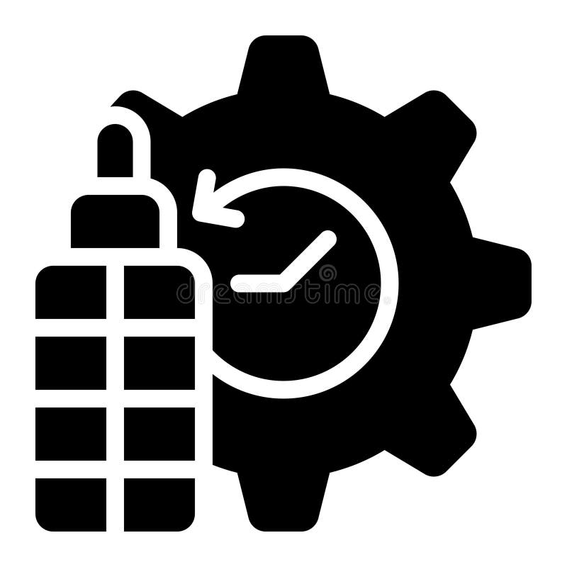 Real Time Operations Glyph Solid Icon Stock Vector - Illustration of ...