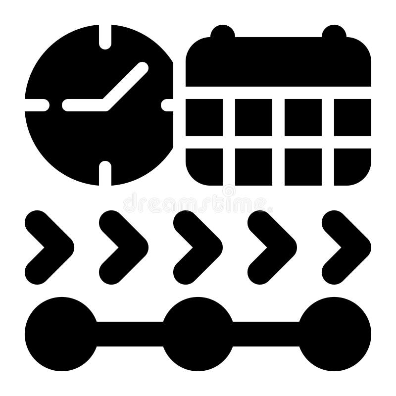 Time Tracking, Time Tracker Glyph Solid Icon Stock Vector ...