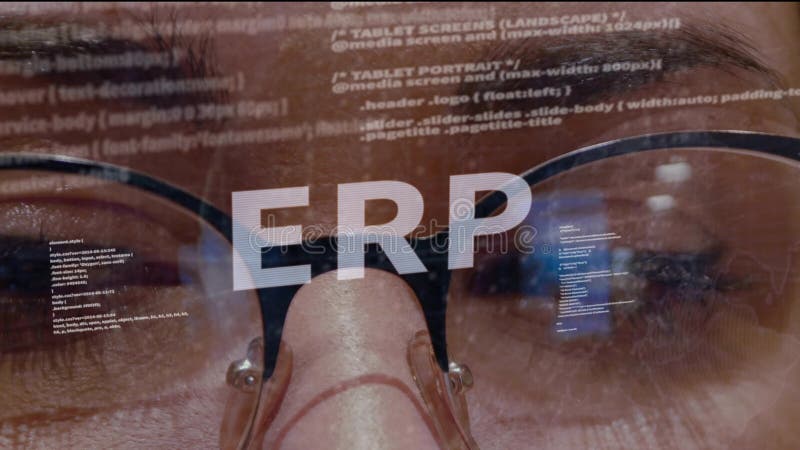 Corporate Strategy Text on Background of Female Developer Stock Footage ...