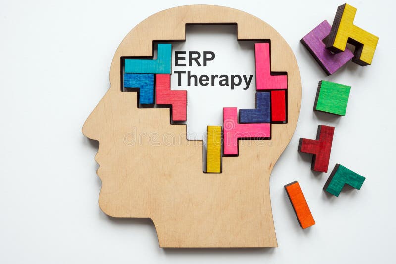ERP Therapy, Exposure and Response Prevention. Head Model with Colored ...