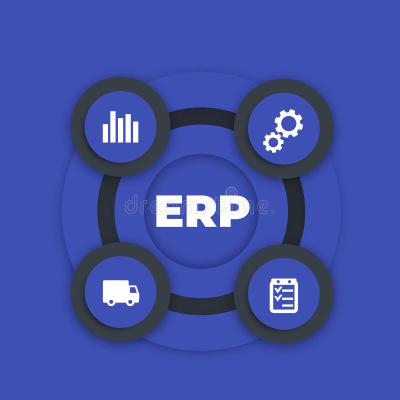 ERP Vector Infographics, Enterprise Resource Planning Stock Vector ...