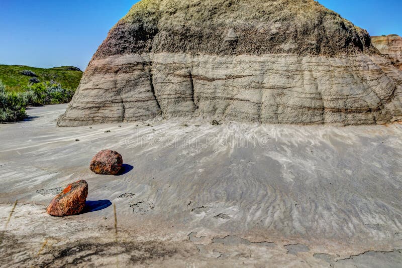 Erratic Rocks Left Over from Glacier Movements in Alberta`s Dinosaur ...