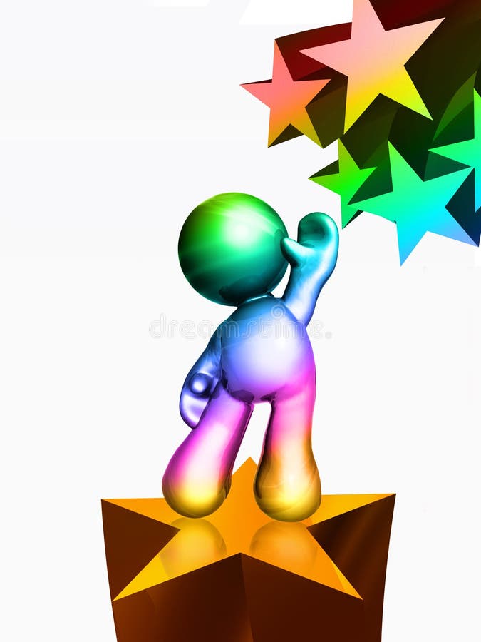 Erreichen Des Erfolgssternes Stock Abbildung - Illustration von haltung ...