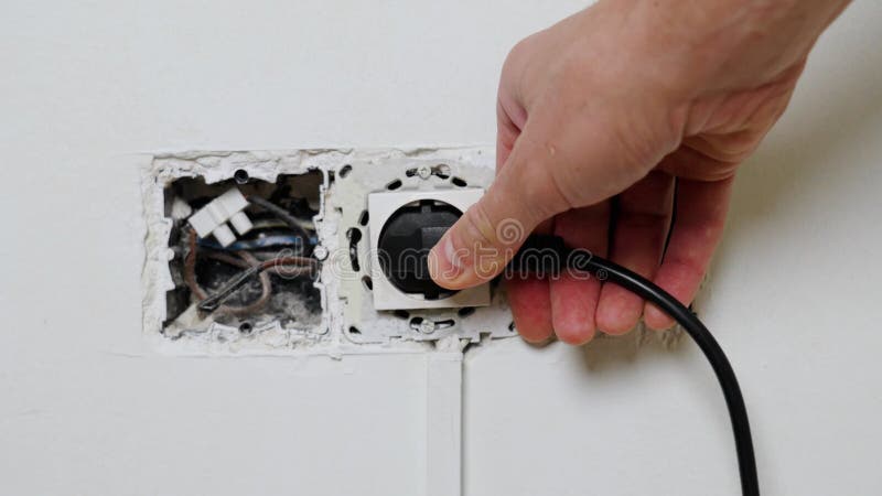 Dangerous Connection of an Electrical Plug into an Incomplete Broken ...