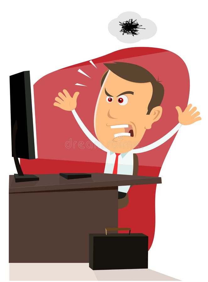 Sick or Broken Down Computer Cartoon Stock Vector - Illustration of ...