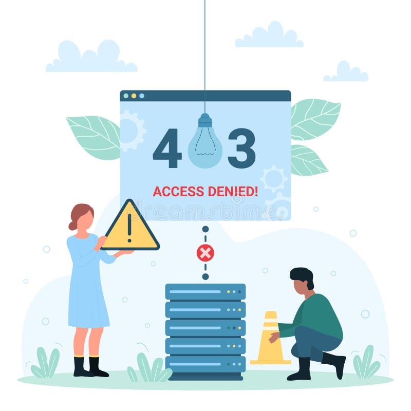 Network Error, Account Block Set, Tiny People Holding Warning Message ...