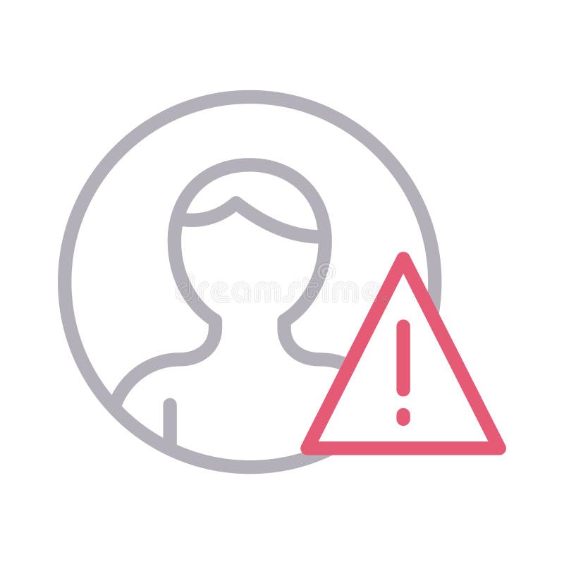 Error Profile Thin Color Line Vector Icon Stock Vector - Illustration ...