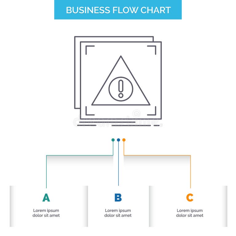 Error, Application, Denied, Server, Alert Business Flow Chart Design with 3 Steps. Line Icon for ...