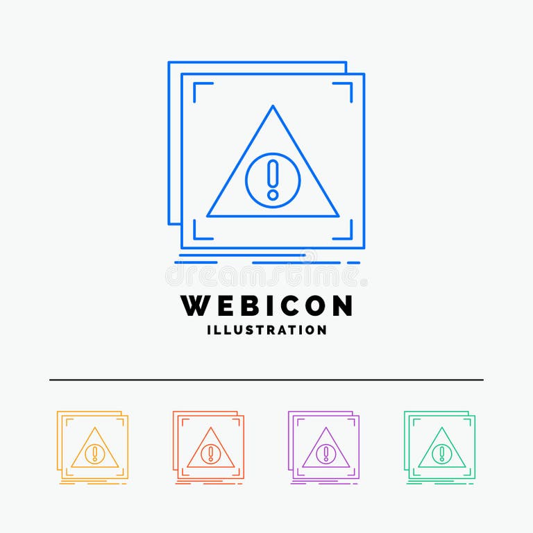 Error, Application, Denied, Server, Alert 5 Color Line Web Icon Template Isolated on White ...