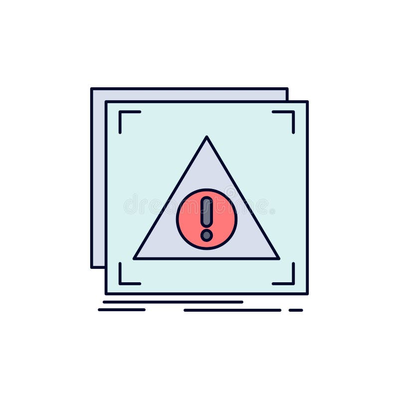 Error, Application, Denied, Server, Alert Flat Color Icon Vector Stock ...
