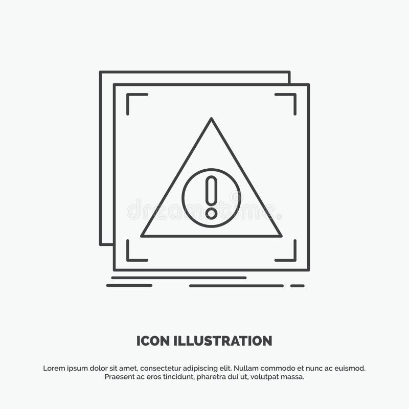 Error, Application, Denied, Server, Alert Icon. Line Vector Gray Symbol for UI and UX, Website ...