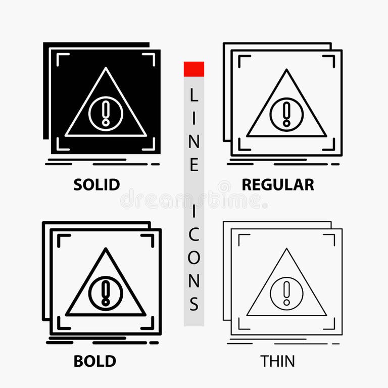 Error, Application, Denied, Server, Alert Icon in Thin, Regular, Bold Line and Glyph Style ...