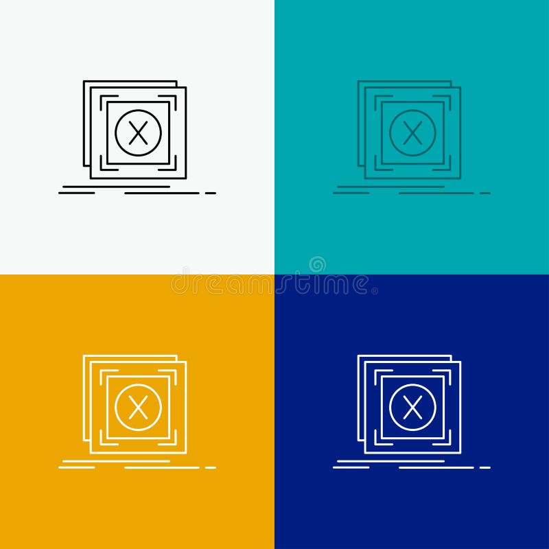 Error, Application, Message, Problem, Server Icon Over Various Background. Line Style Design ...