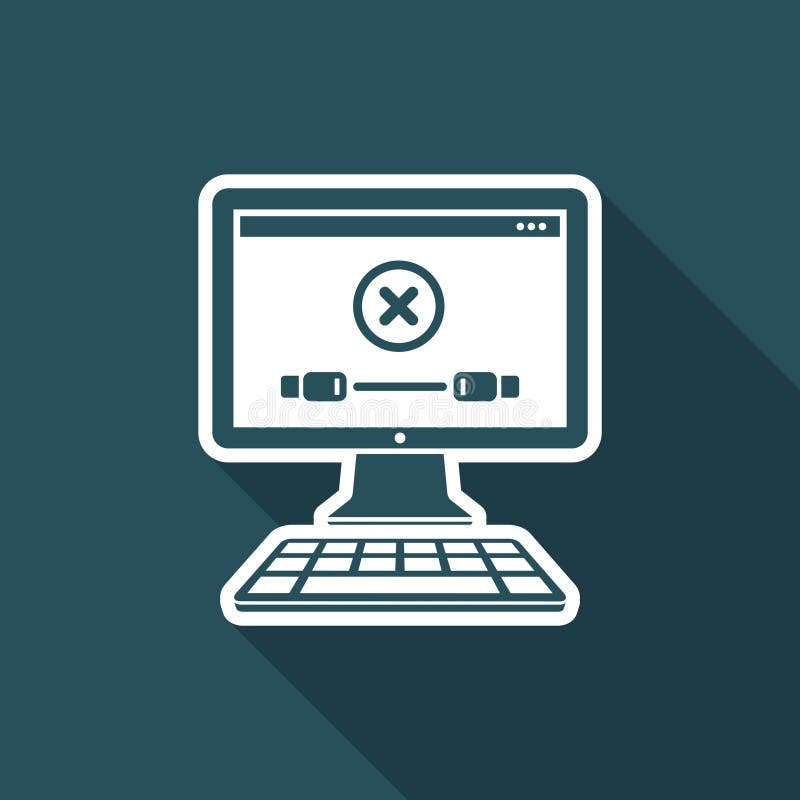 Error Cable Connection To Computer - Vector Flat Minimal Icon Stock ...