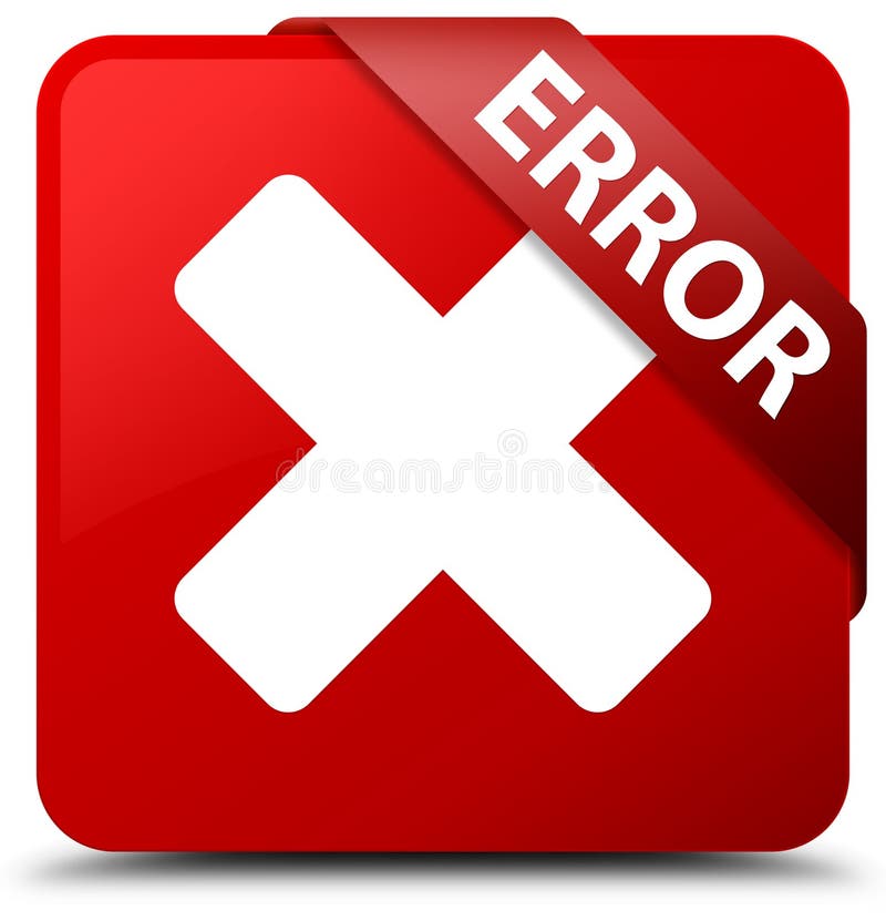 Error (cancel Icon) Red Square Button Red Ribbon in Corner Stock ...