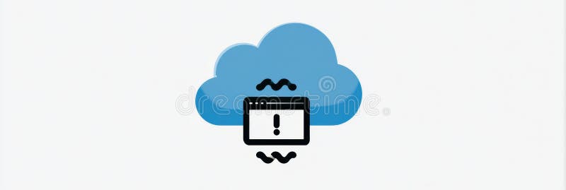 Cloud Upload Process Error Visual with Blinking Symbols and Organized ...